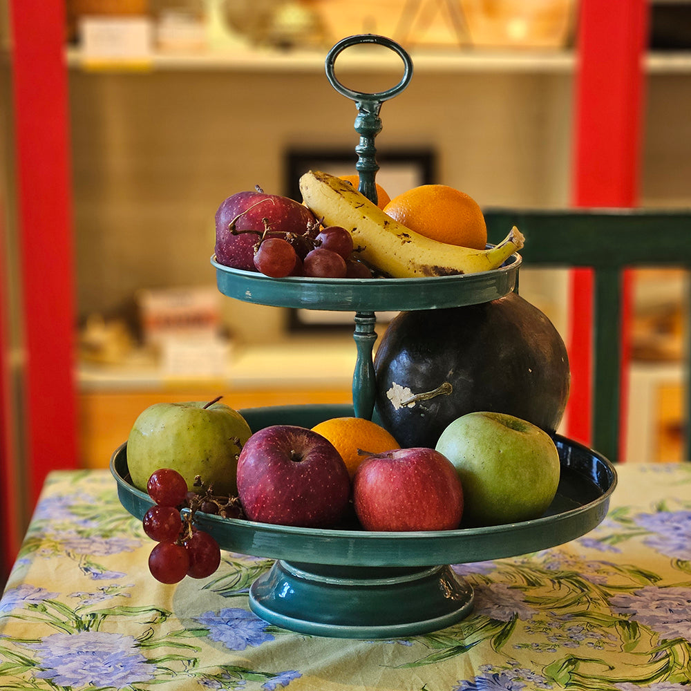 Charlie/ Two-Tier Serving Tray | Yellow Marigold