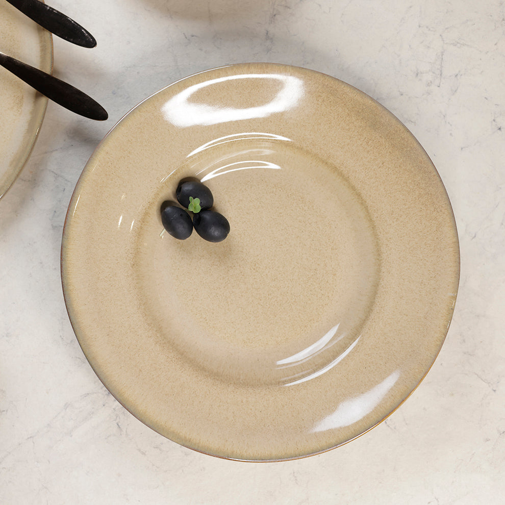 Warp 10.5″ Pasta Plate Set - Moon White I Yellow Marigold India